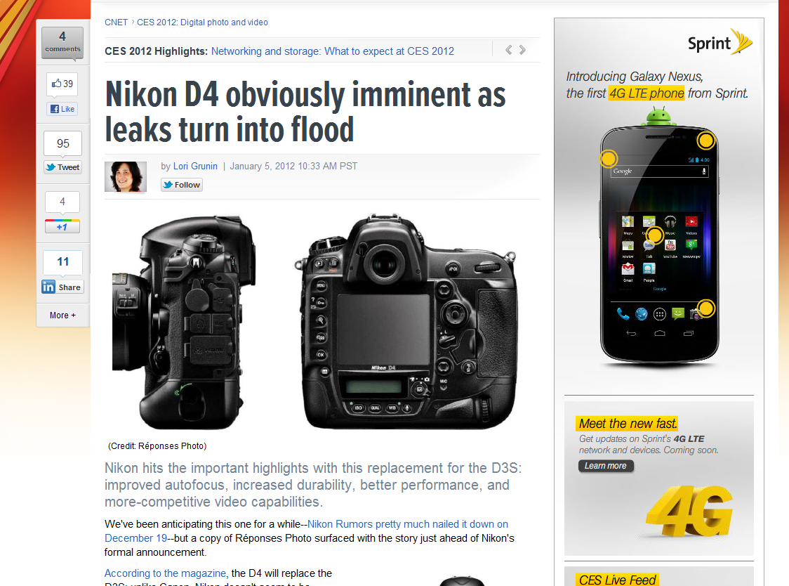 Sprint Announces First LTE Cities and Its First LTE Phone - Ina Fried ...