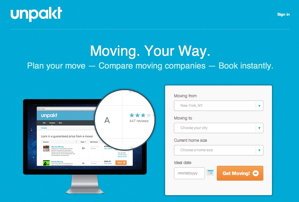 Unpakt Moving Comparion and Booking Site Launches in New York - Bonnie ...